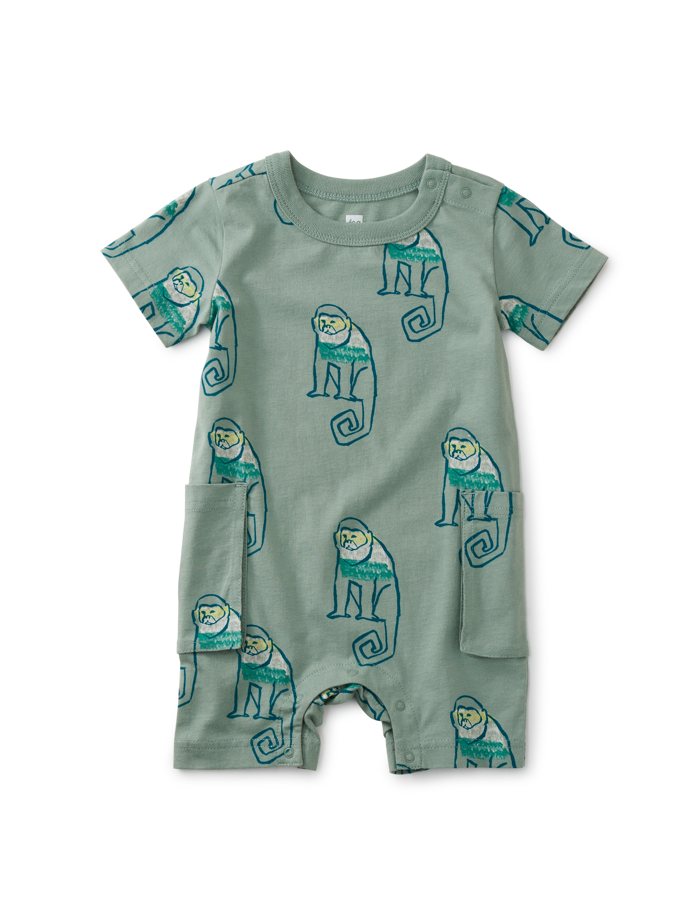 Cargo Pocket Baby Romper | Tea Collection