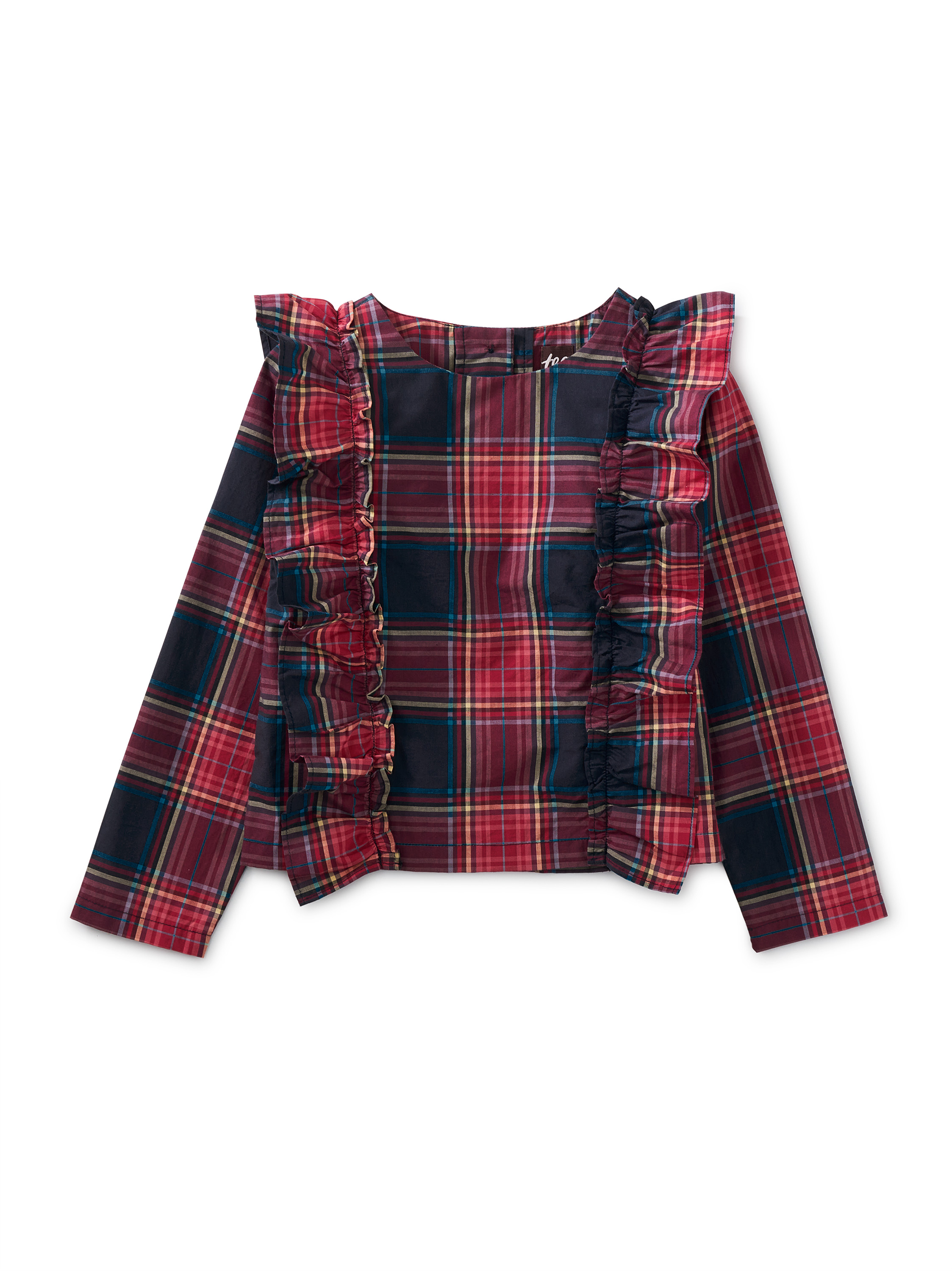 Ruffle Plaid Woven Top | Tea Collection