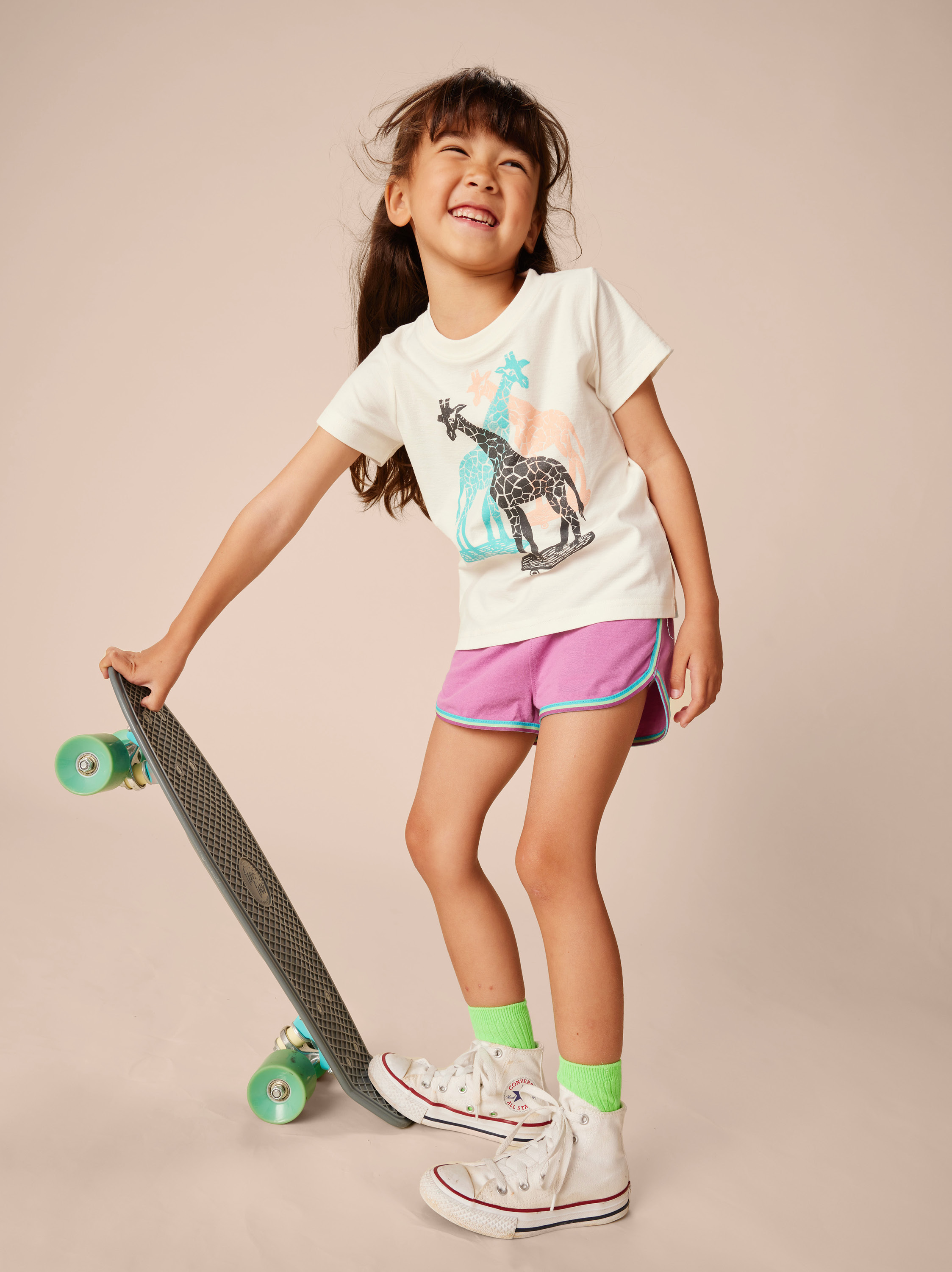 Rainbow Binding Track Shorts | Tea Collection