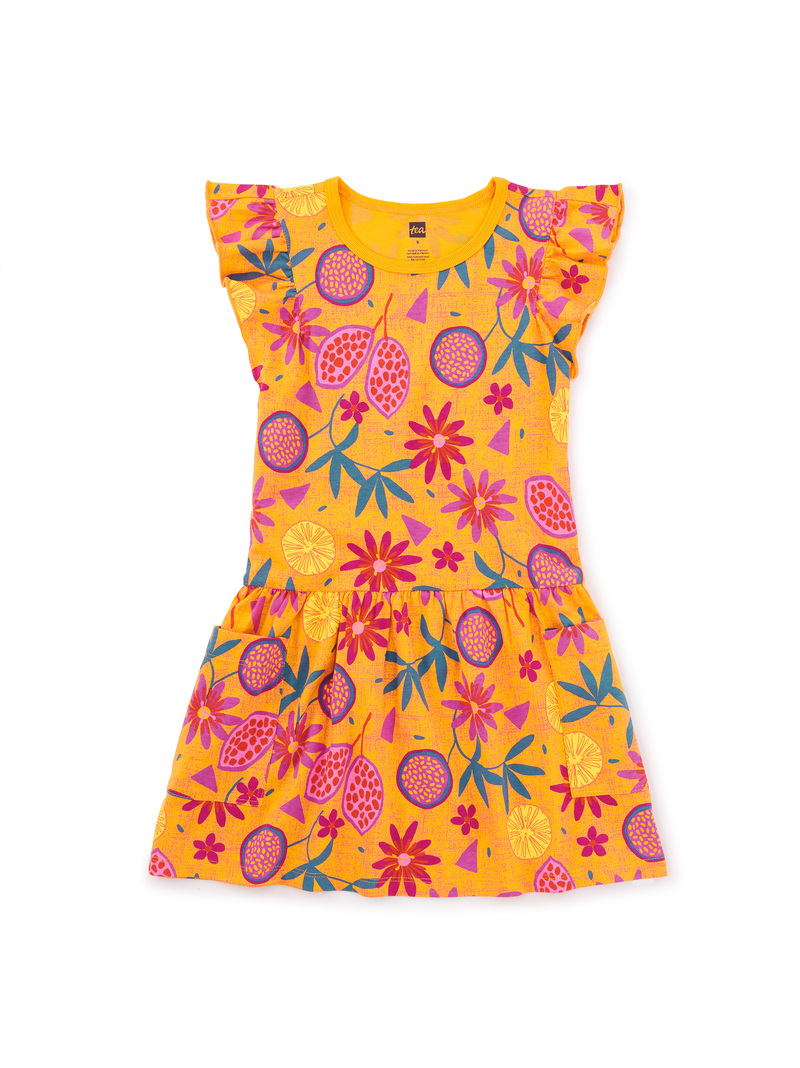 Flutter Sleeve Pocket Dress | Tea Collection